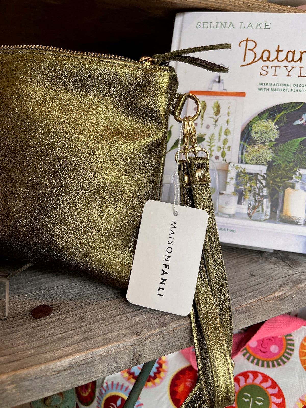 Maison Fanli Crossbody/Clutch Bag Metallic Khaki | Eclectic Boutique NZ